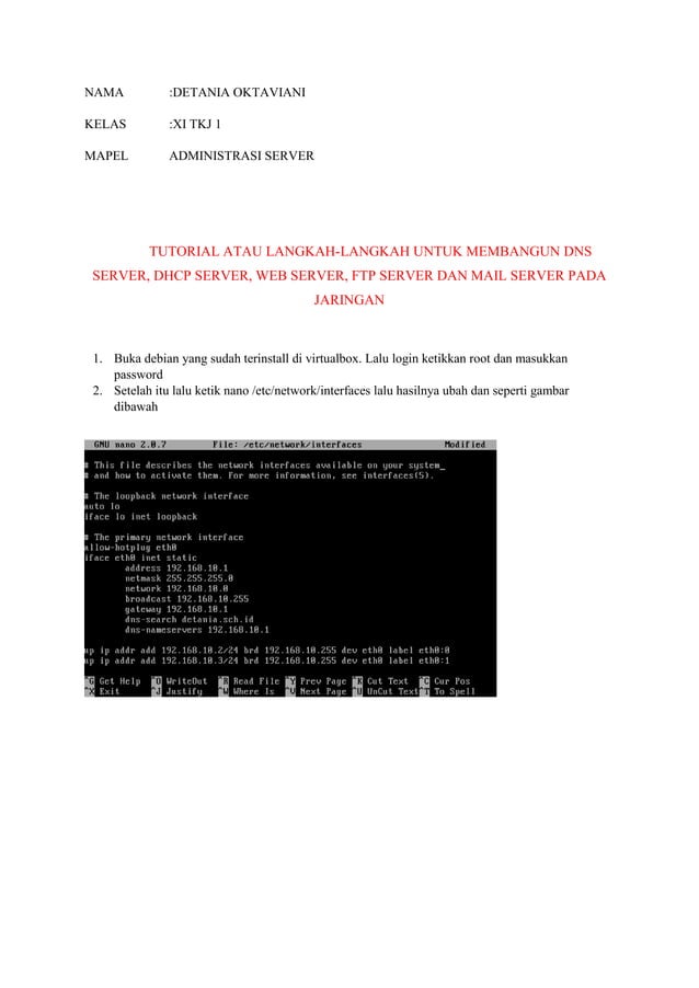 tutorial install dhcp,dns | PDF