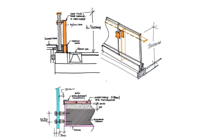 Facade hand-railing details design, robustness is important in design ...