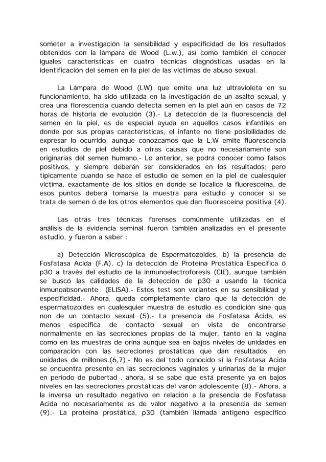Detección De Semen En La Piel Pdf