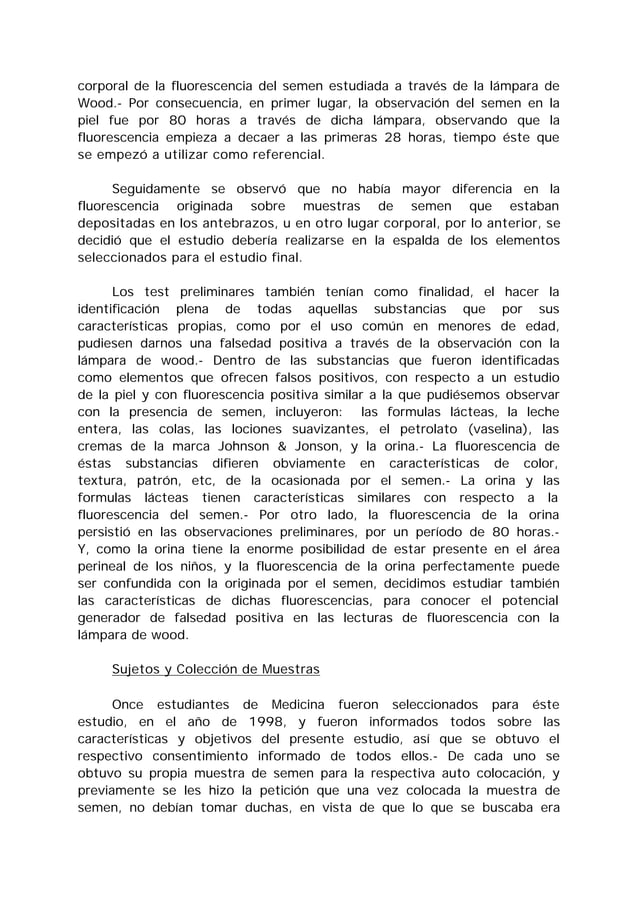 Detección De Semen En La Piel Pdf
