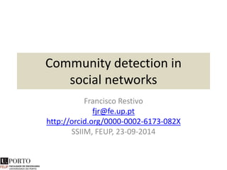 Community detection in social networks | PPTX