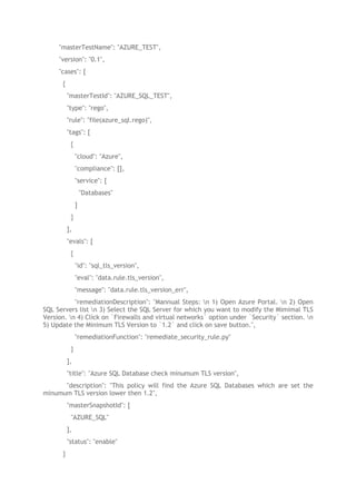 Detect and fix the azure sql resources which uses tls version less than 1.2 | PDF