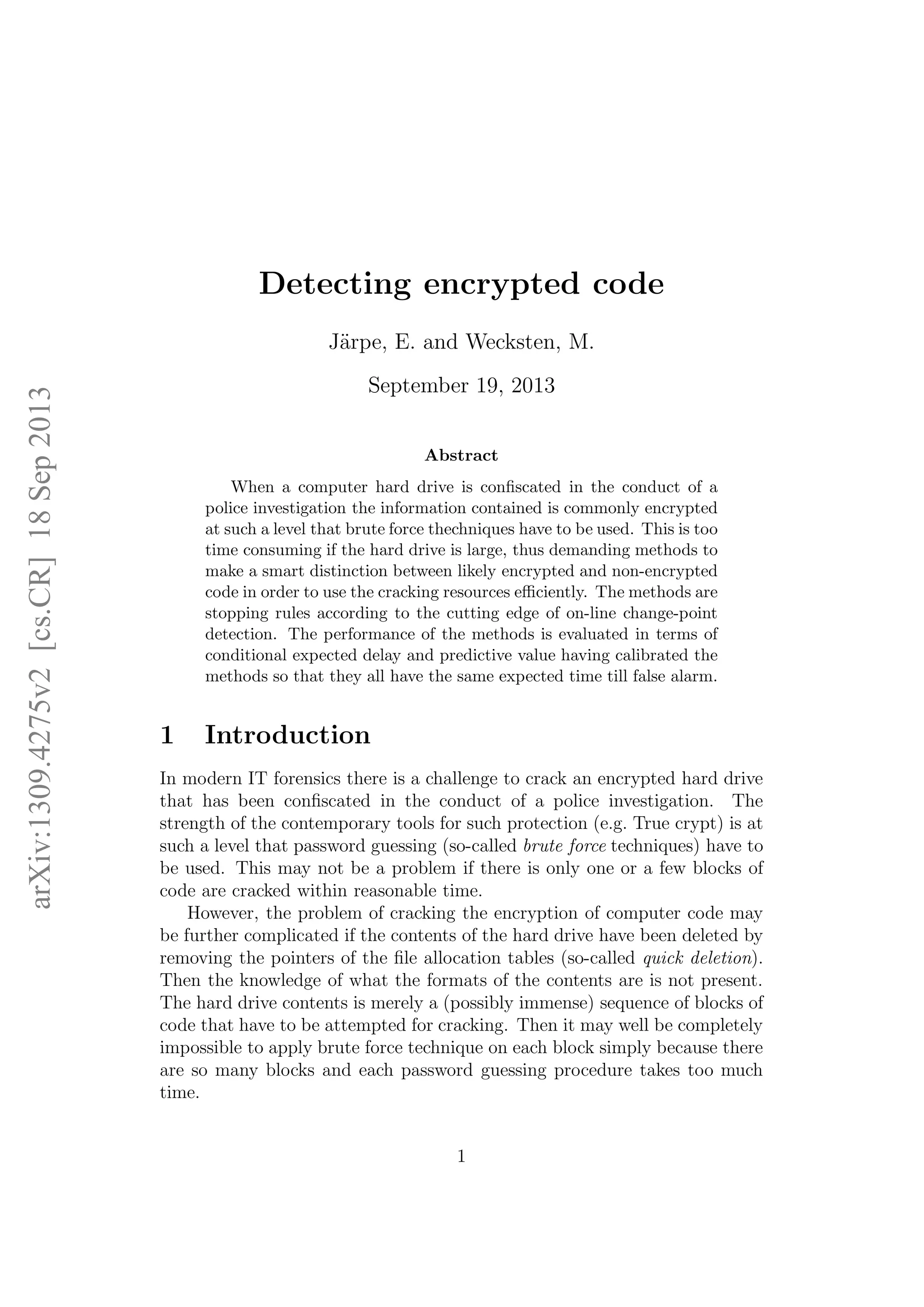 Detecting crypto | PDF