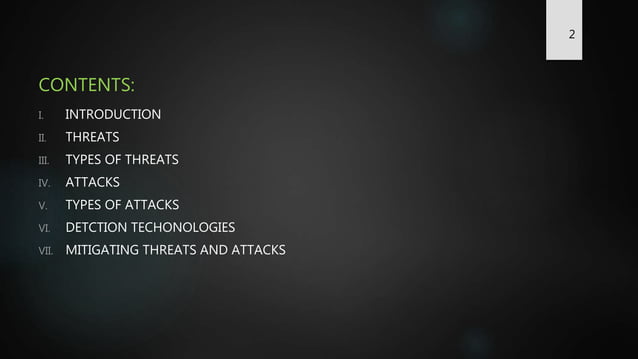 Detecting and mitigating cyber threats and attacks1 | PPTX
