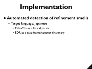Detecting Bad Smells of Refinement in Goal-Oriented Requirements Analysis | PPT