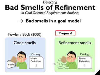Detecting Bad Smells of Refinement in Goal-Oriented Requirements Analysis | PPT