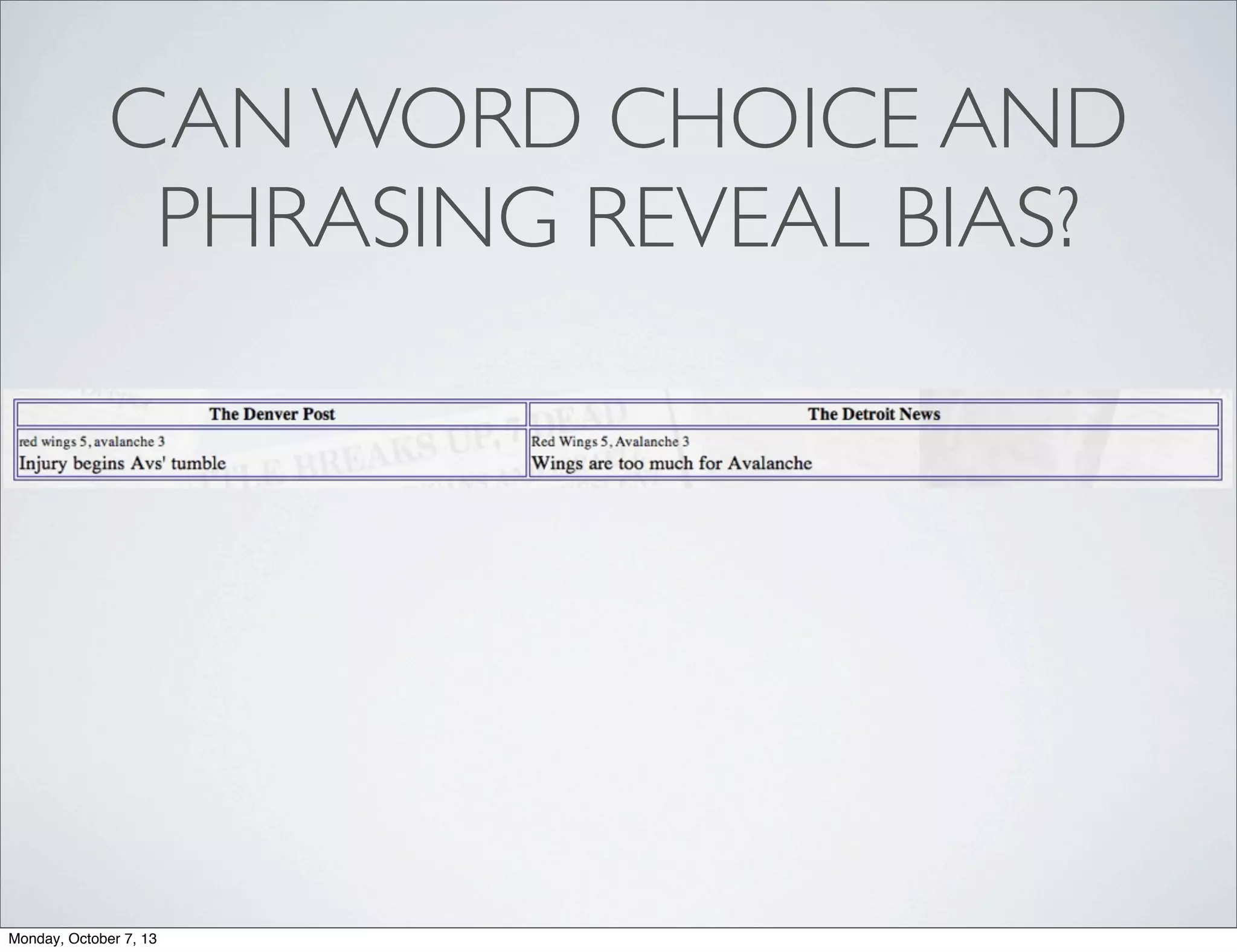 Detecting bias 1314 | PPT