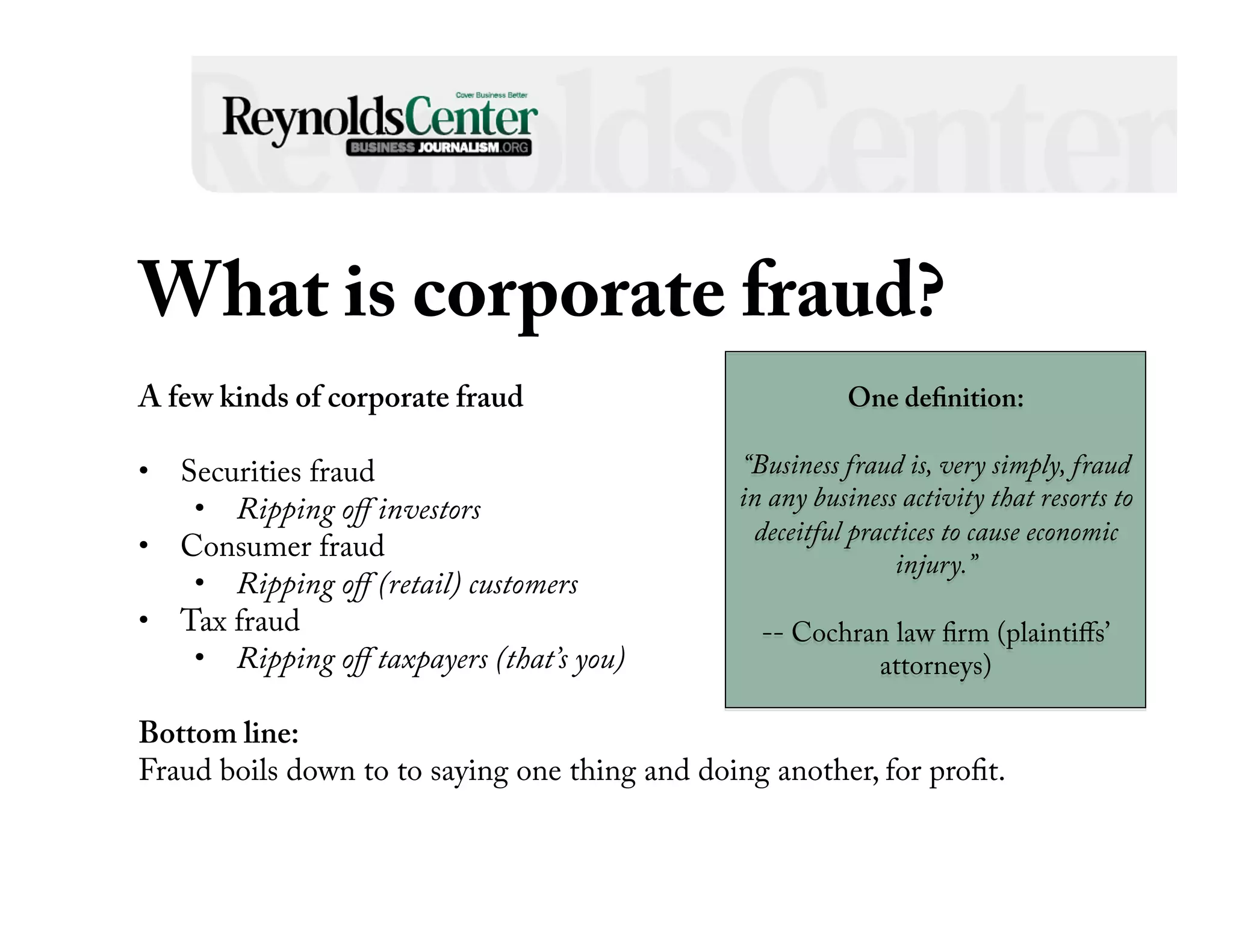 Detecting Corporate Fraud at NICAR with Theo Francis and Roddy Boyd | PPT