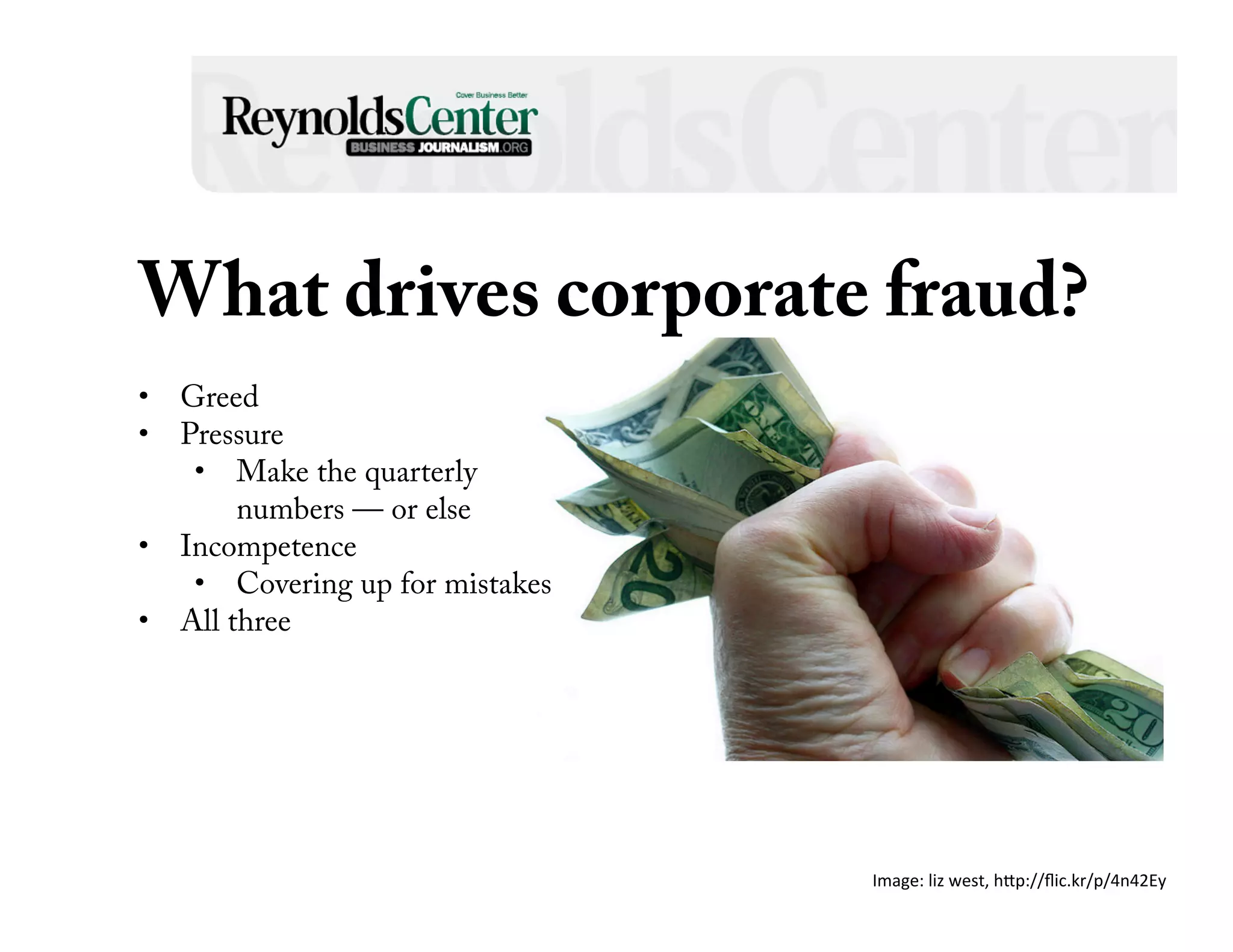 Detecting Corporate Fraud at NICAR with Theo Francis and Roddy Boyd | PPT