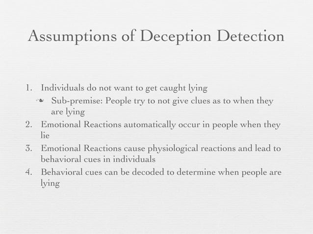 Detecting Deception Ppt