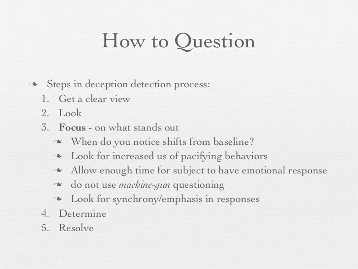 Detecting Deception