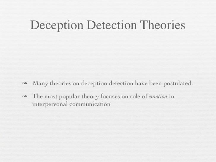 Detecting Deception