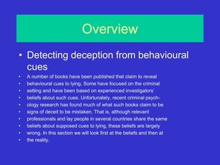 DETECTING DECEPTION.ppt psychology crimi | PPT