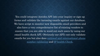 Detecting disposable email addresses | PPTX