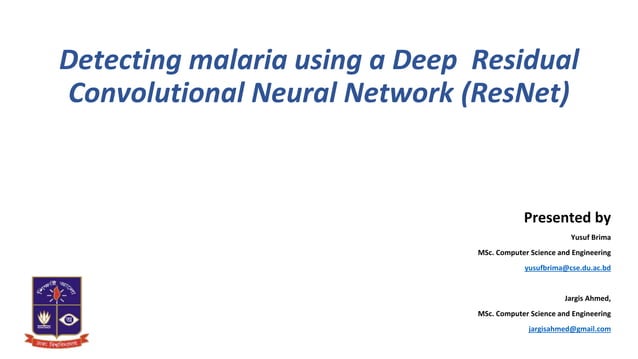 Detecting malaria using a deep convolutional neural network | PPTX | Artificial Intelligence ...