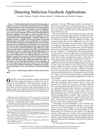 Detecting Malicious Facebook Applications | PDF