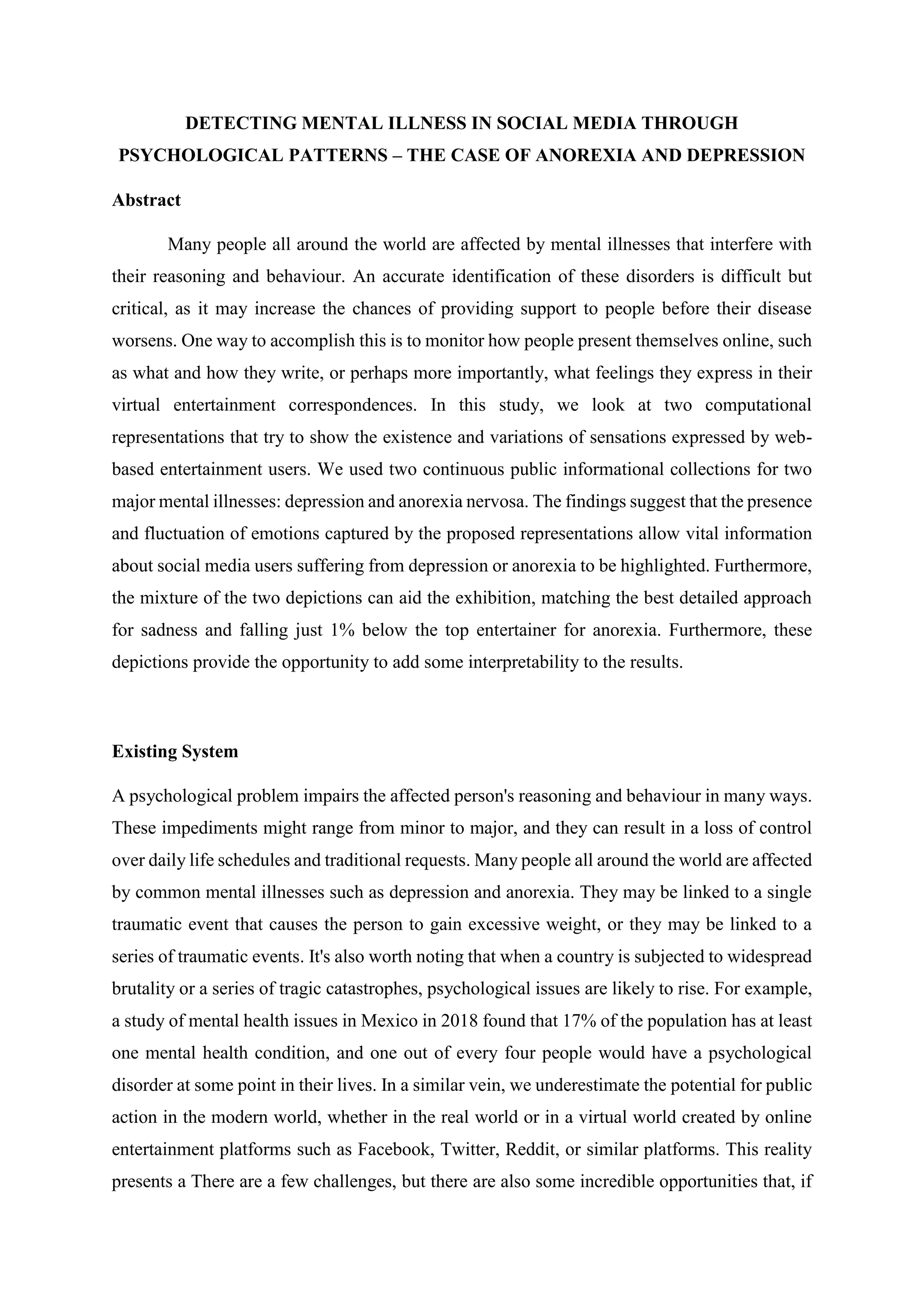 Detecting Mental Disorders in social Media through Emotional patterns ...