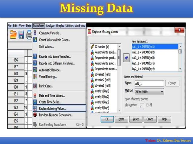 Detecting missing data in SPSS | PPT | Technology & Computing