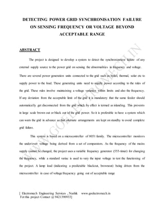 Detecting power grid synchronisation failure | PDF