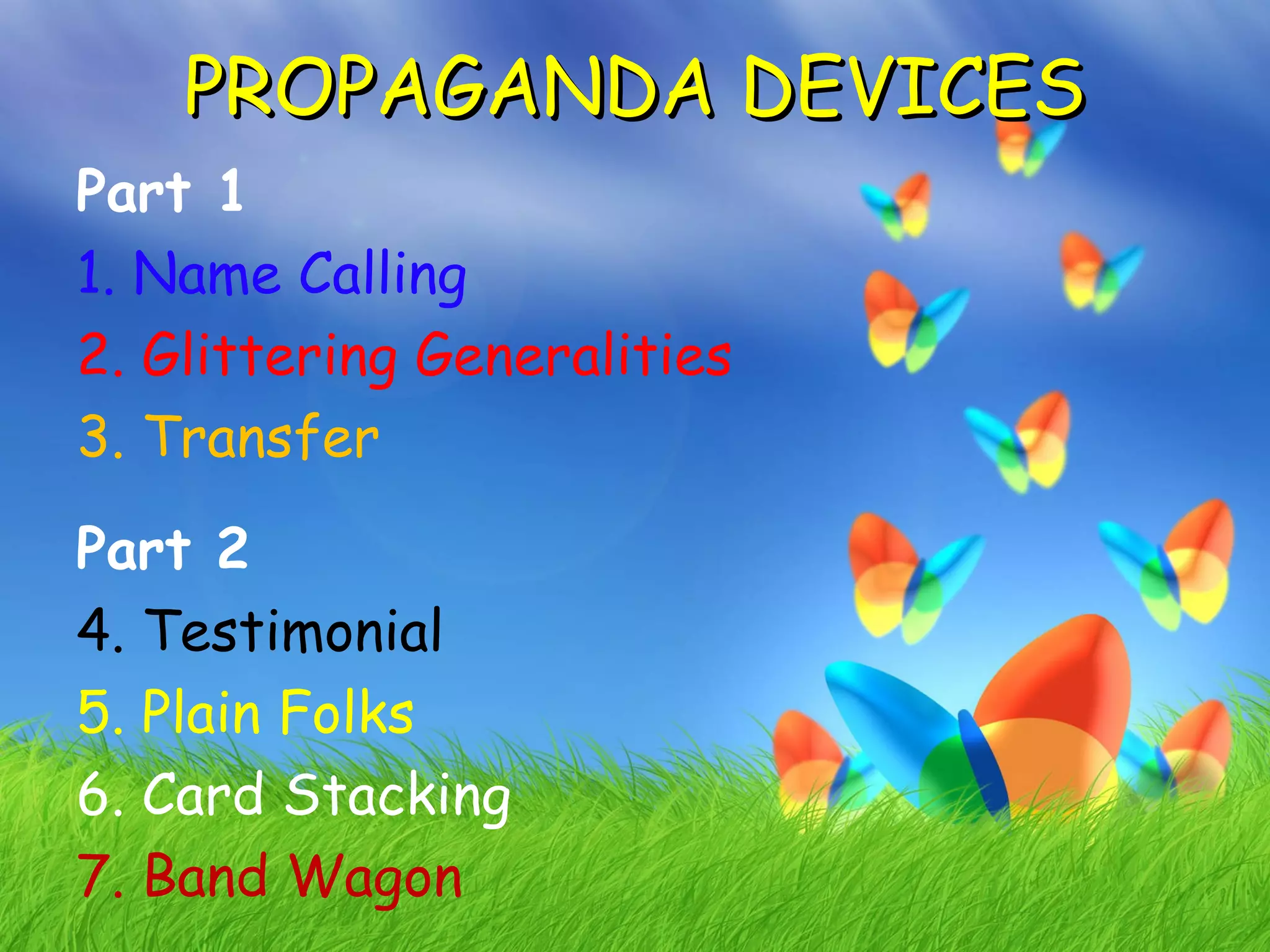 Detecting Propaganda Techniques Part 1 Ppt