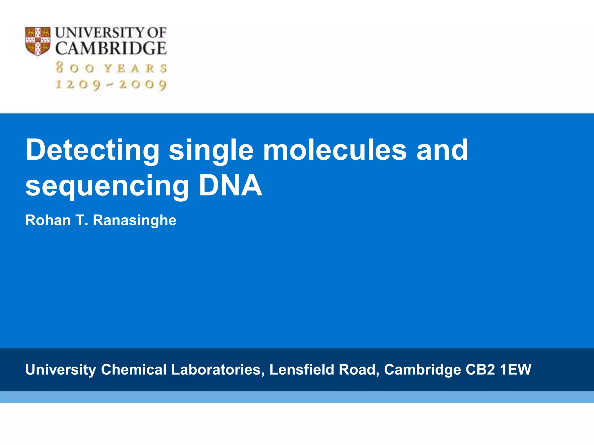 Detecting single molecules and sequencing DNA | PPTX | Biological ...