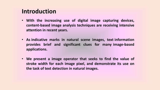 Detecting Text From Natural Images With Stroke Width Transform Ppt