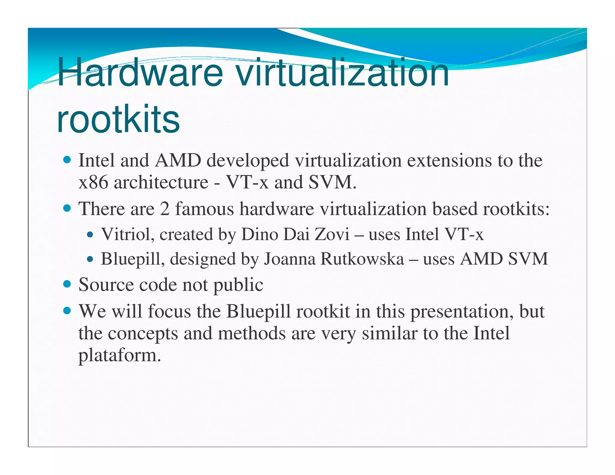Detecting hardware virtualization rootkits | PDF