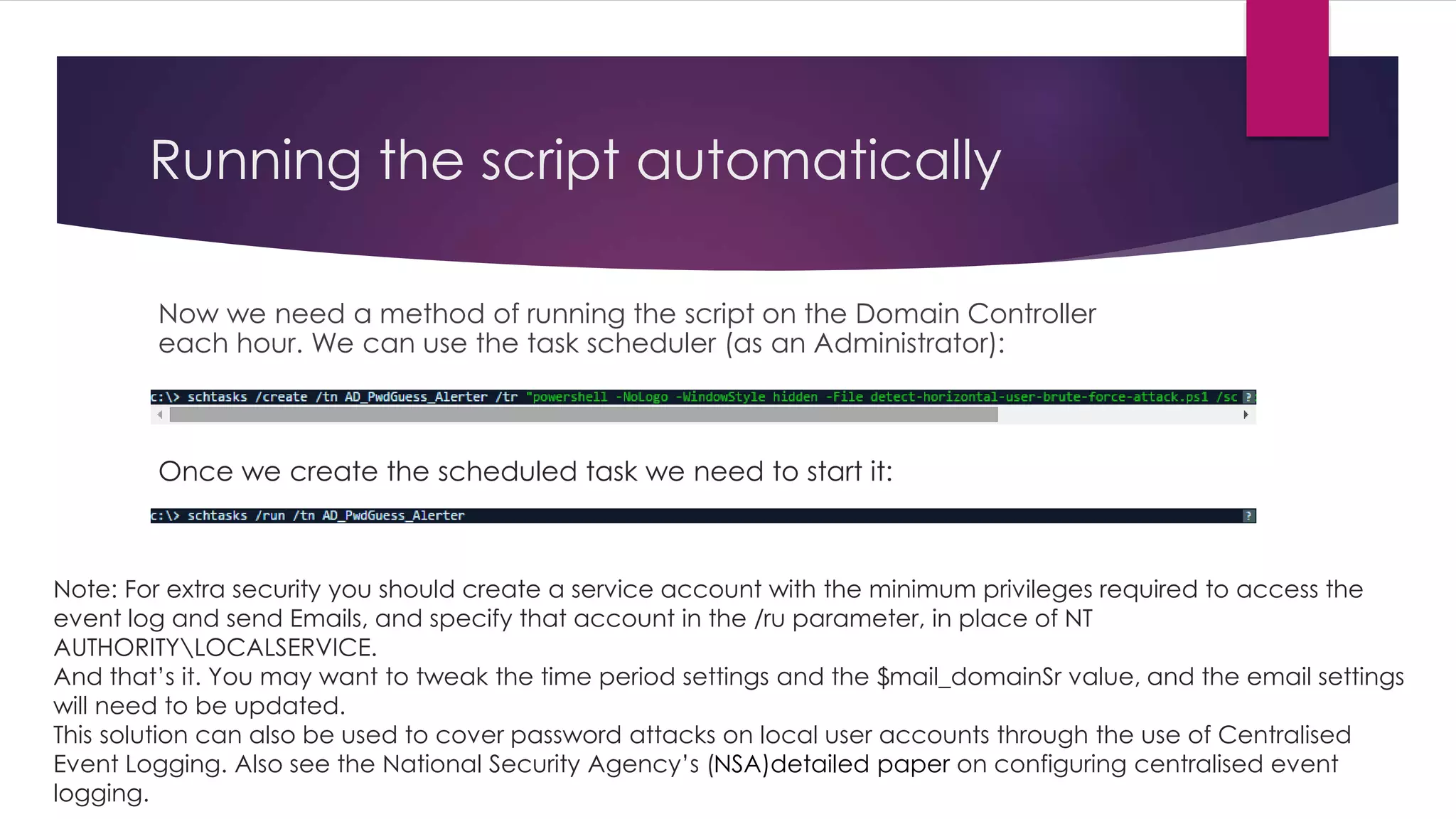 Detecting Windows Horizontal Password Guessing Attacks In Near Real Time Ppt