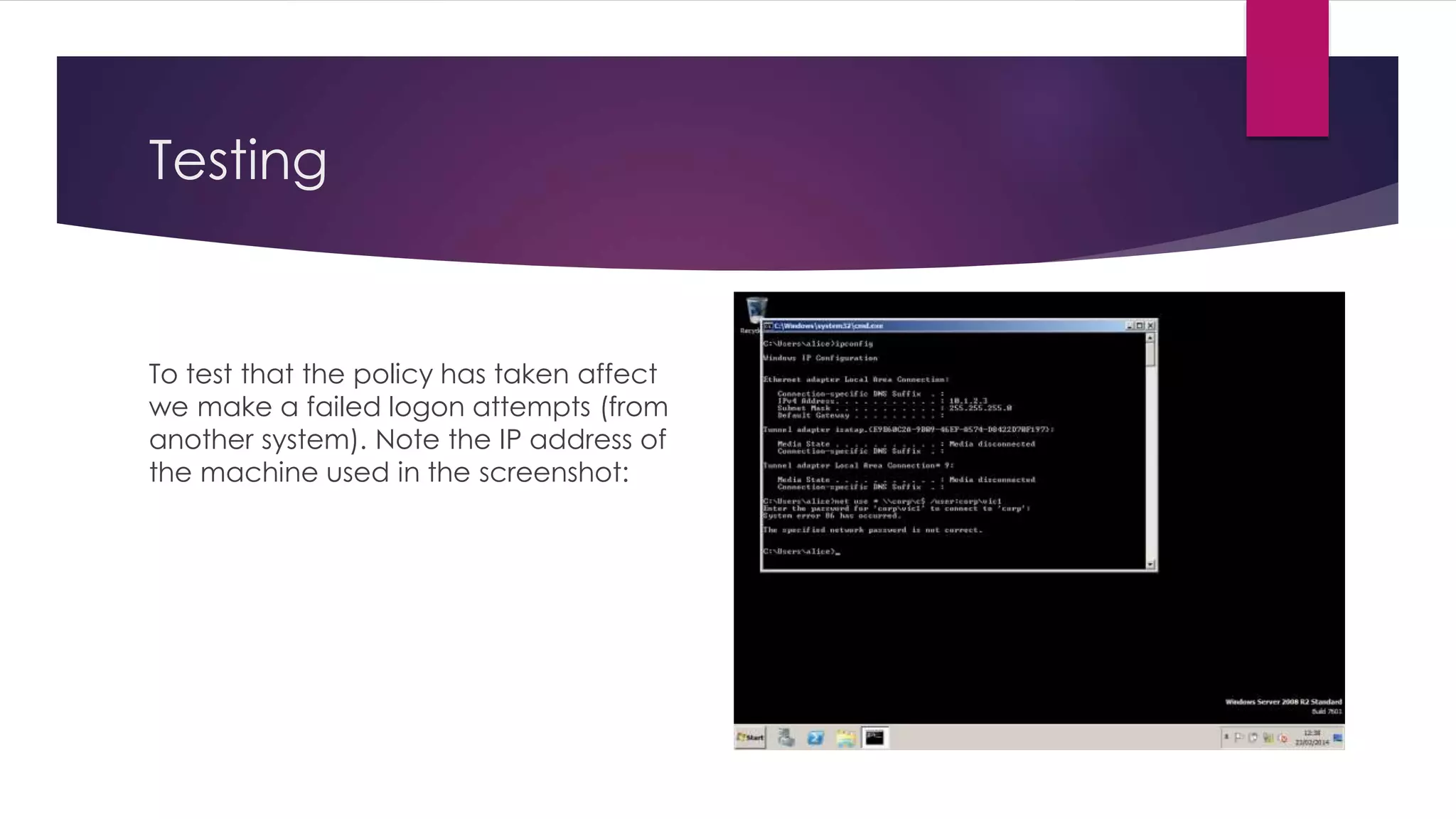 Detecting Windows Horizontal Password Guessing Attacks In Near Real Time Ppt