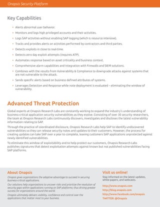 Onapsis Security Platform: Detection and Response | PDF