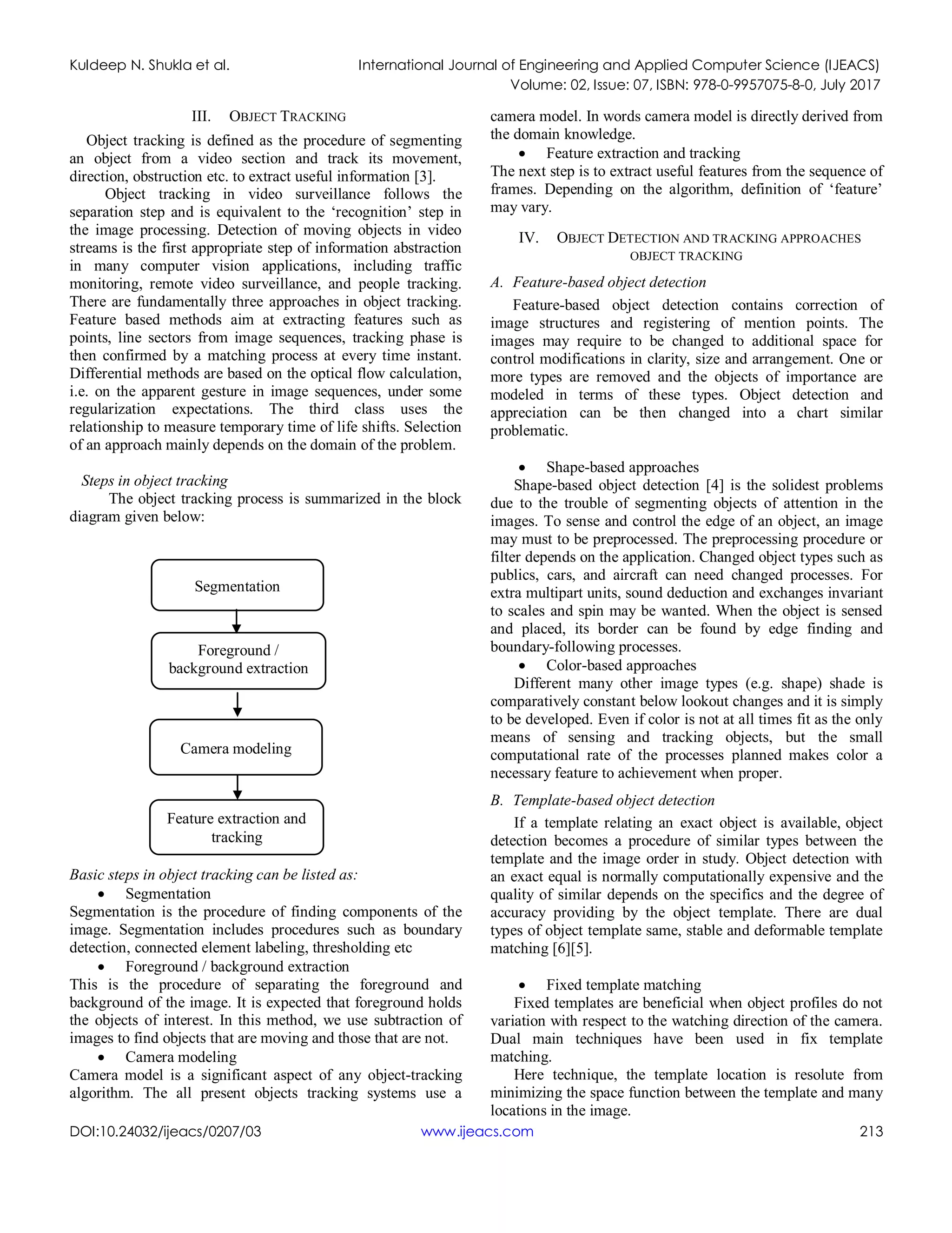 Detection and Tracking of Objects: A Detailed Study | PDF