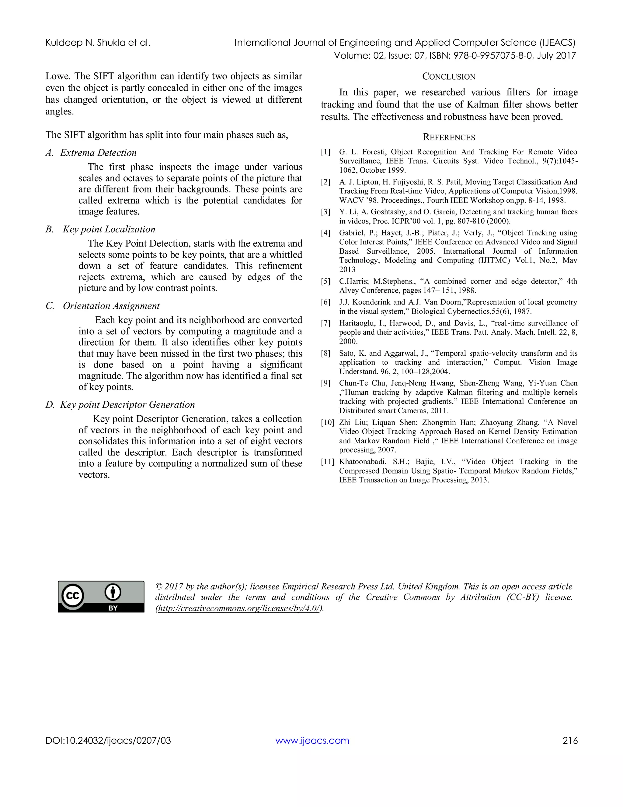 Detection and Tracking of Objects: A Detailed Study | PDF