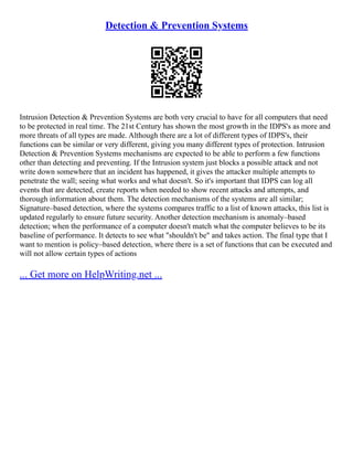 Detection & Prevention Systems | PDF