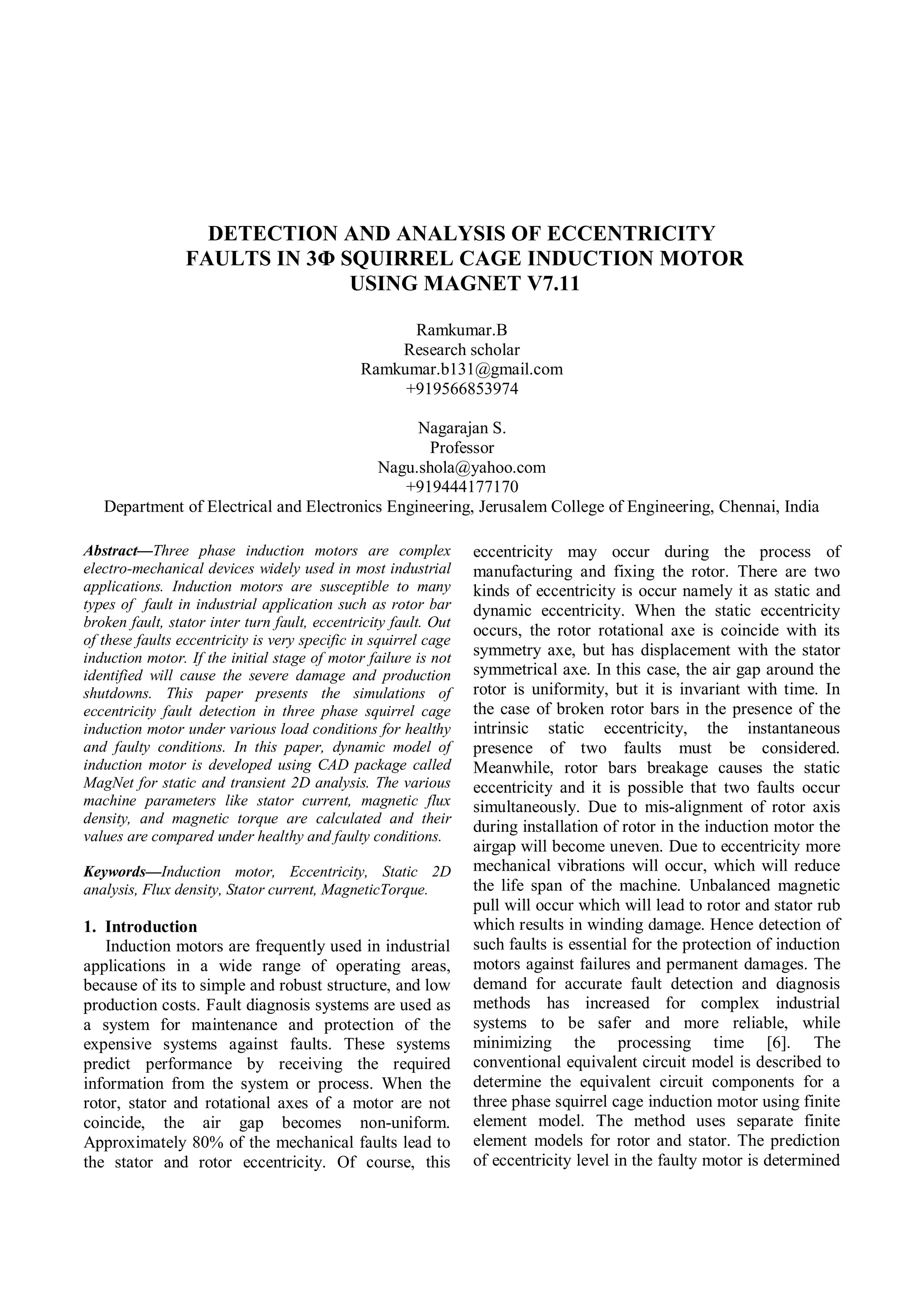 Detection And Analysis Of Eccentricity Pdf Physics Science