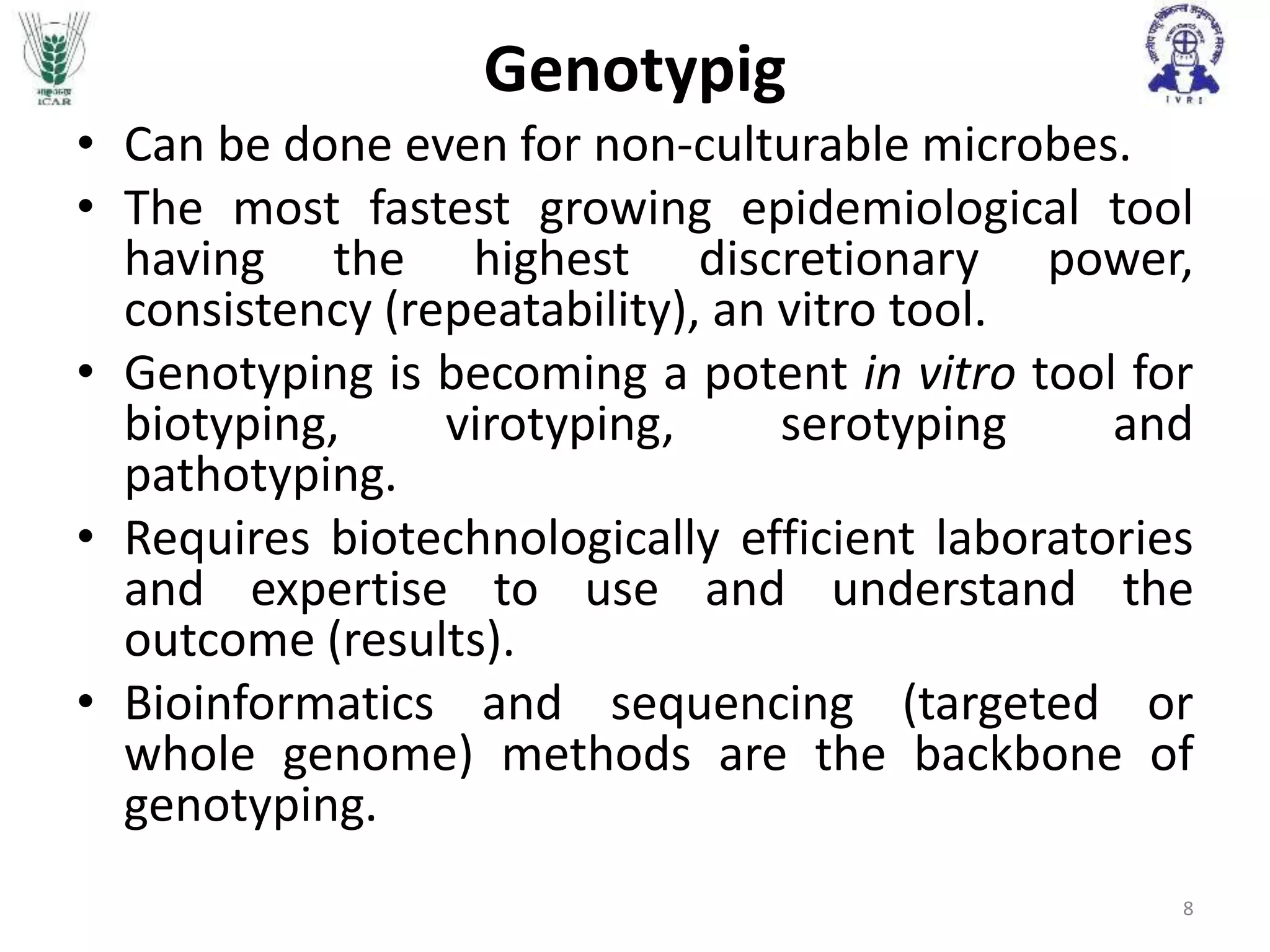 Detection and Characterization of Pathotypes, Serotypes, Biotypes ...
