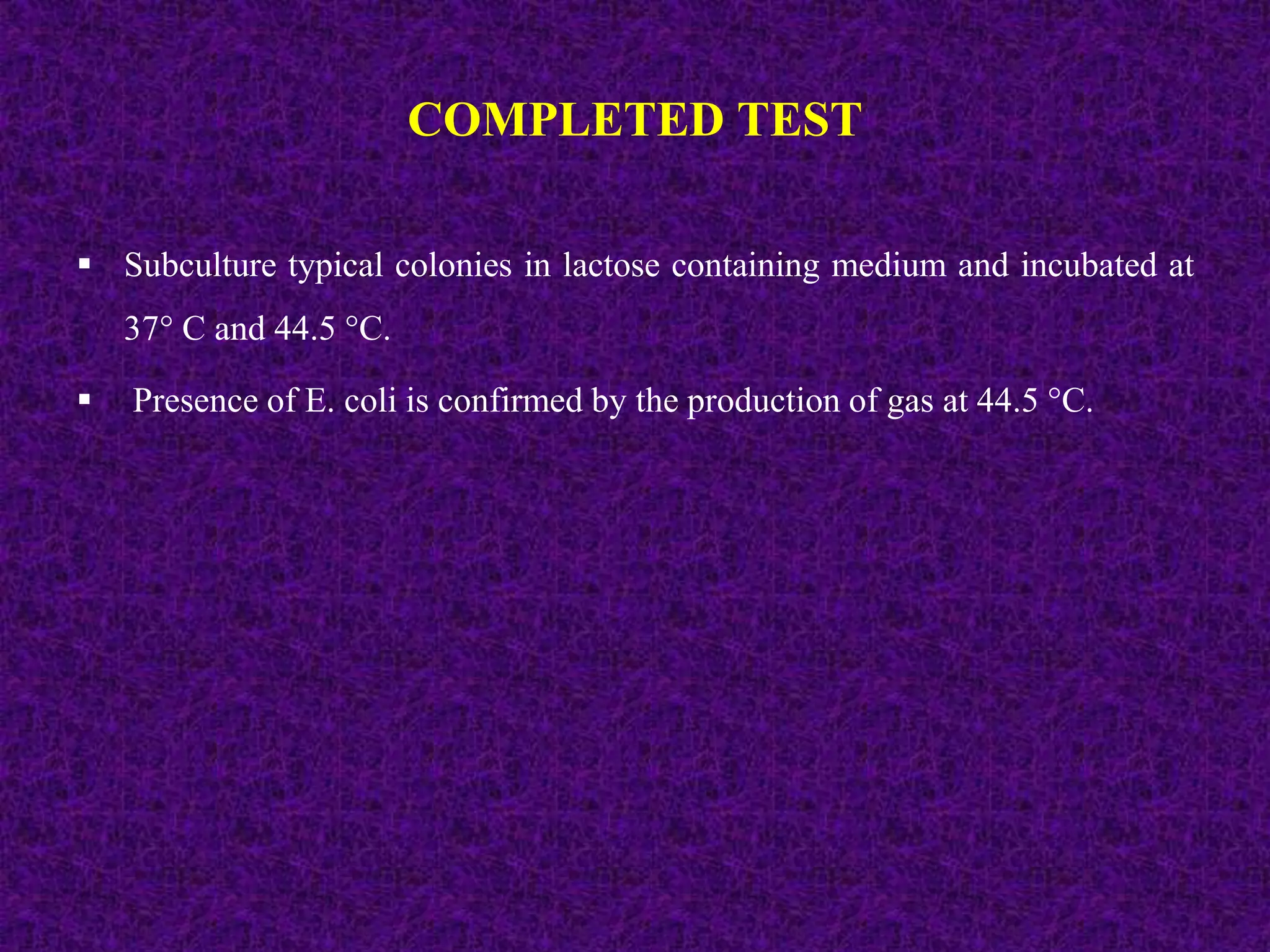 Detection And Enumeration Of Coliforms In Ganga Water Pptx Chemistry Science
