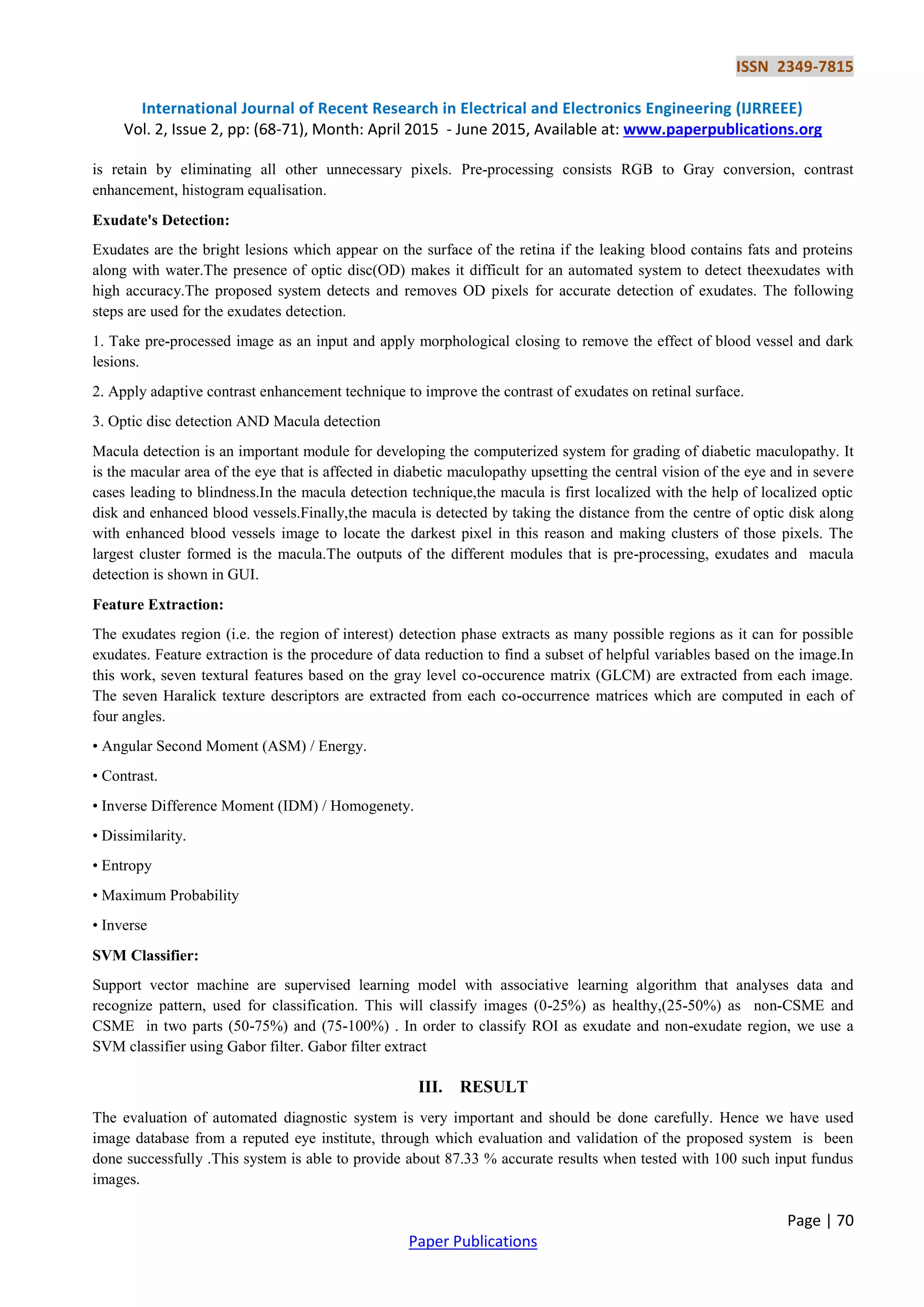 Detection And Grading Of Diabetic Maculopathy Automatically In Digital