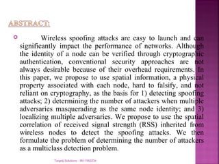 Detection and localization of multiple spoofing attacks in | PPT