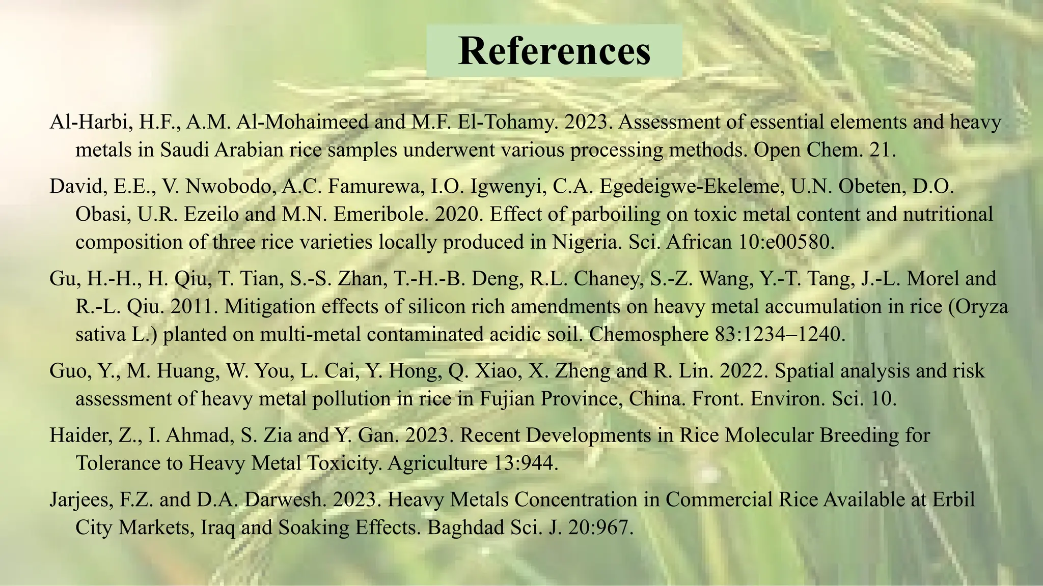 detection and mitigation of heavy metals in rice of fsd region-2.pptx ...