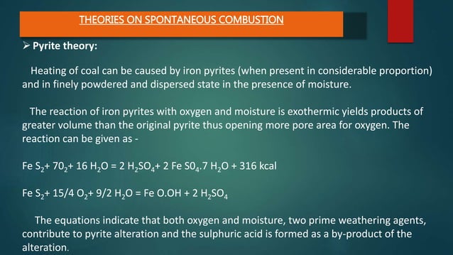 Detection and prevention of spontaneous combustion | PPTX | Chemistry ...