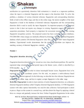 Detection and rectification of distorted fingerprints | DOCX | Databases | Computer Software and ...