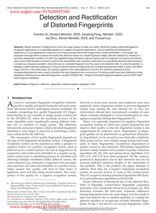 Detection and rectification of distorted fingerprints | PDF