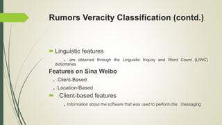 Detection and resolution of rumours in social media | PPTX