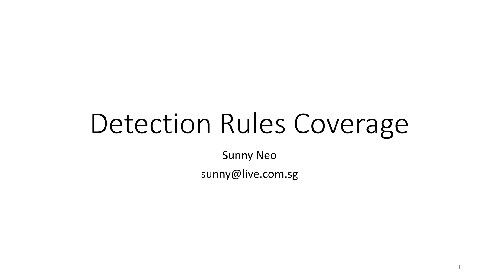 Detection Rules Coverage | PPT