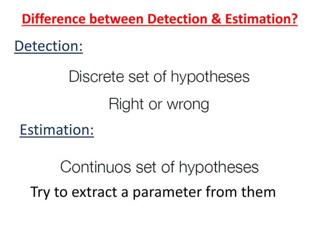Detectionandestimation Lecture 1pdf Physics Science