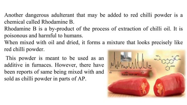 Detection of adulteration in turmeric and chilli powder | PPTX ...