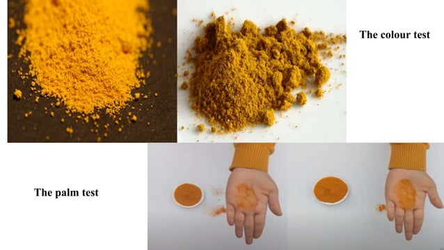 Detection of adulteration in turmeric and chilli powder | PPTX ...
