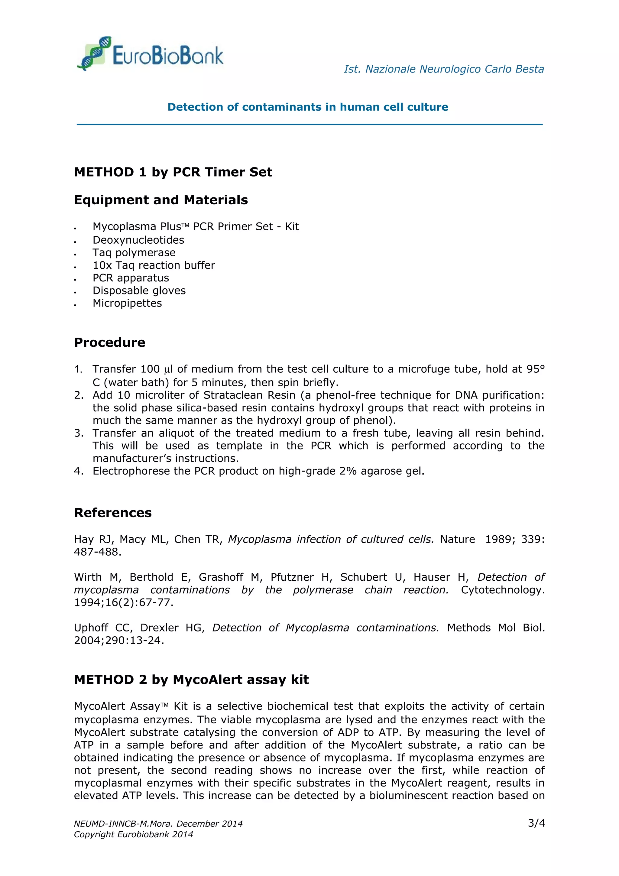 Detection of contaminants_in_human_cell_culture | DOC