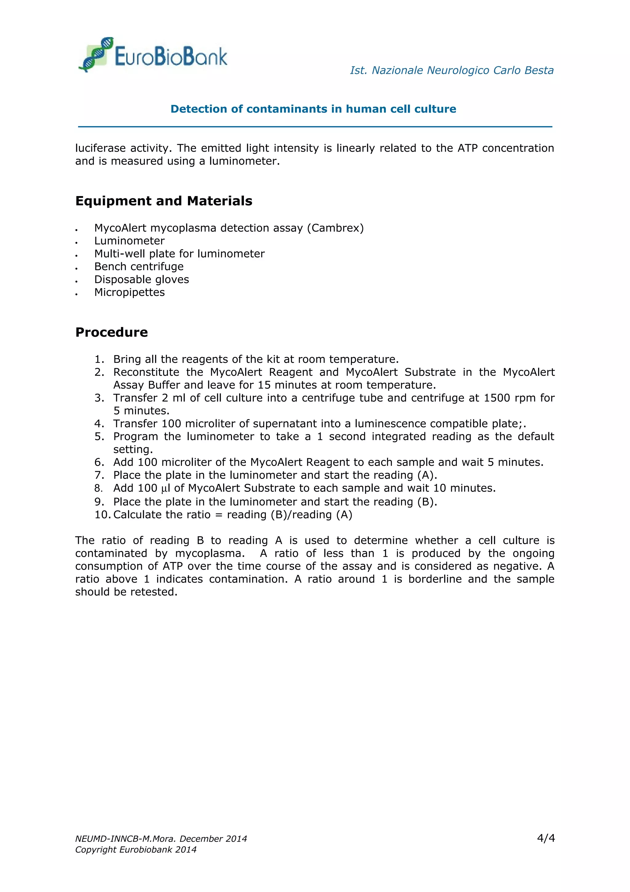 Detection of contaminants_in_human_cell_culture | DOC