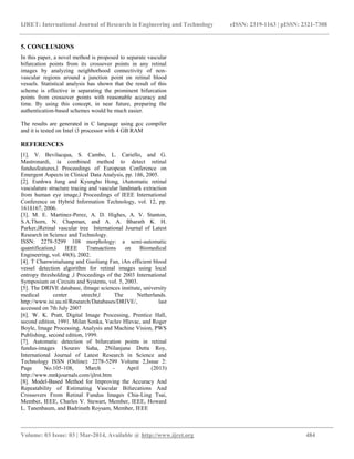 Detection of crossover & bifurcation points on a retinal fundus image by analyzing neighborhood ...